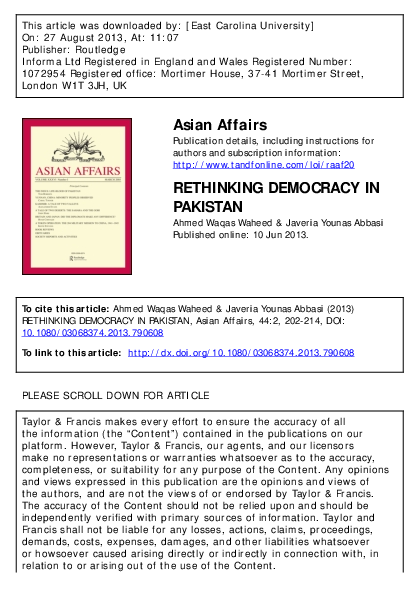(PDF) Rethinking Democracy in Pakistan
