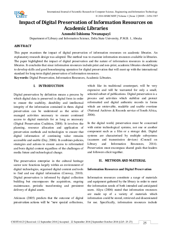 (PDF) Impact of Digital Preservation of Information Resources on ...