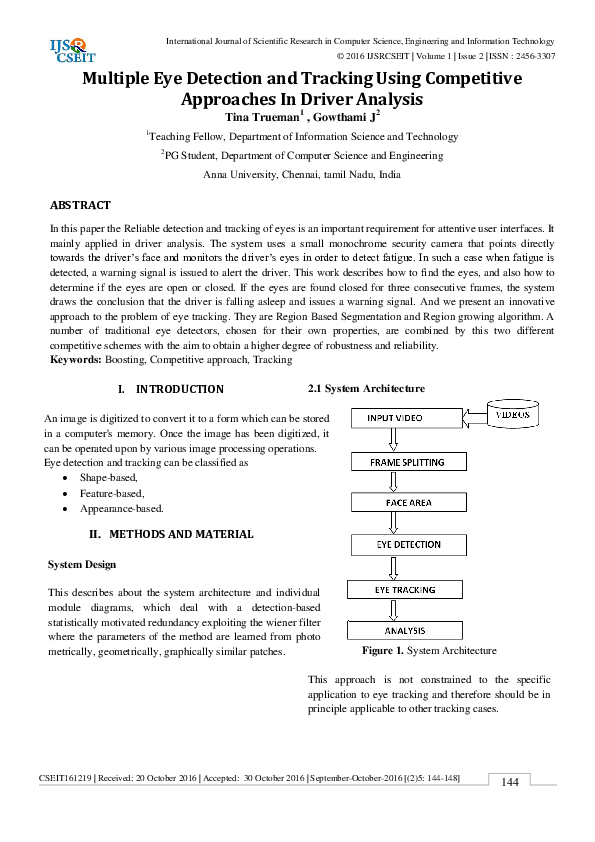 (PDF) Multiple Eye Detection and Tracking Using Competitive Approaches ...