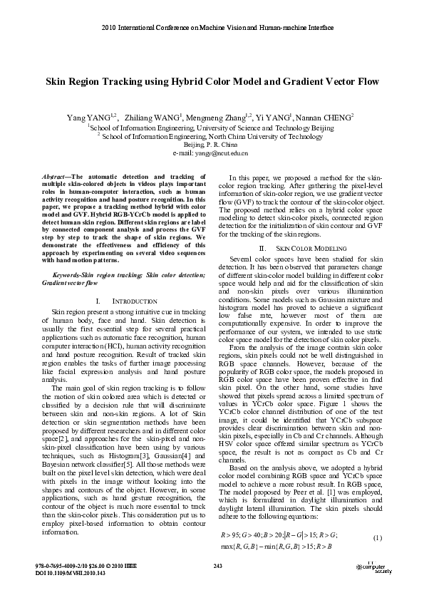 (PDF) Skin Region Tracking Using Hybrid Color Model and Gradient Vector ...