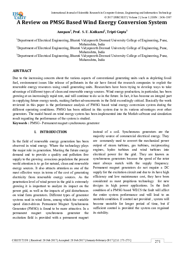 A Review on PMSG Based Wind Energy Conversion System
