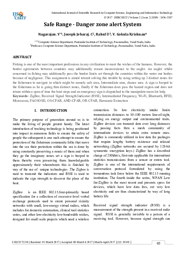 (PDF) Safe Range - Danger zone alert System | International Journal of ...