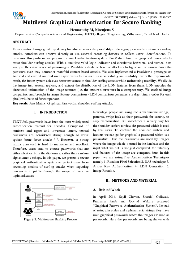 (PDF) Multilevel Graphical Authentication for Secure Banking