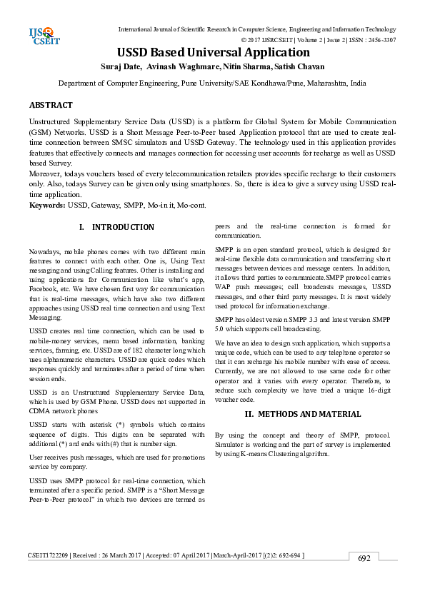 (PDF) USSD Based Universal Application