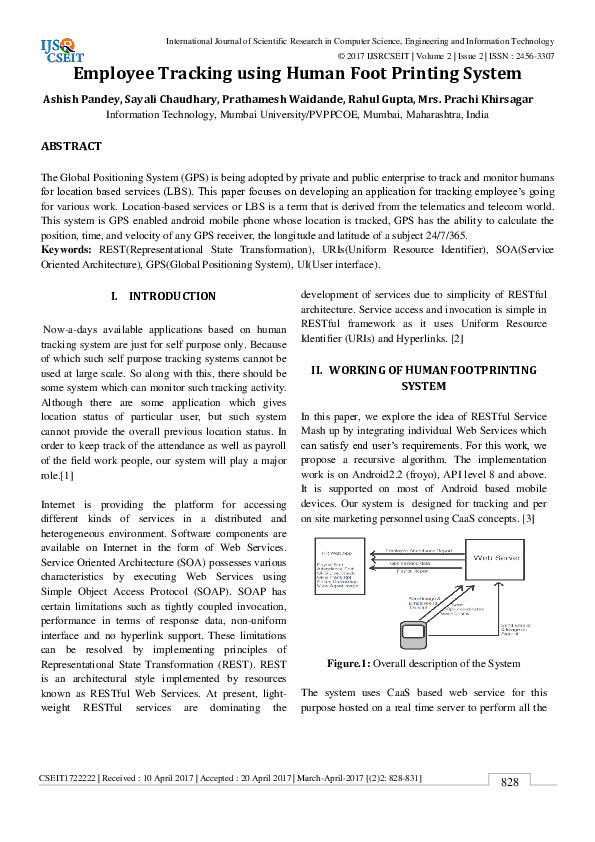 (PDF) Employee Tracking using Human Foot Printing System