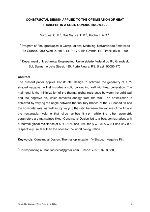 (PDF) Optimizing Heat Transfer with Constructal Design