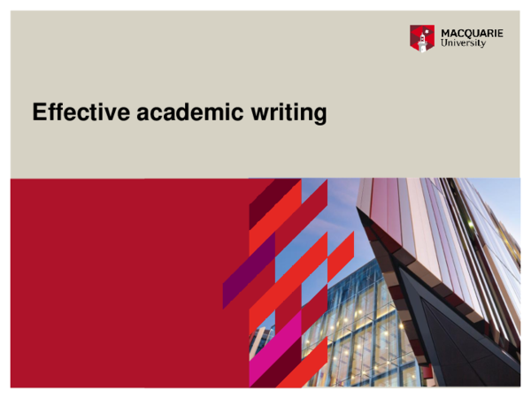 (PDF) Effective academic writing