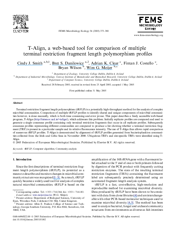 Pdf T Align A Web Based Tool For Comparison Of Multiple Terminal
