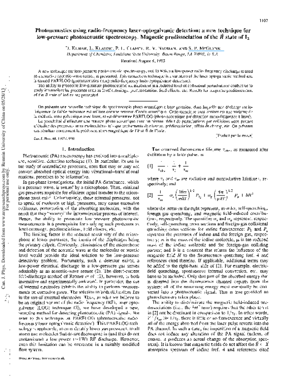 (PDF) Photoacoustics using radio-frequency laser-optogalvanic detection: a new technique for low ...