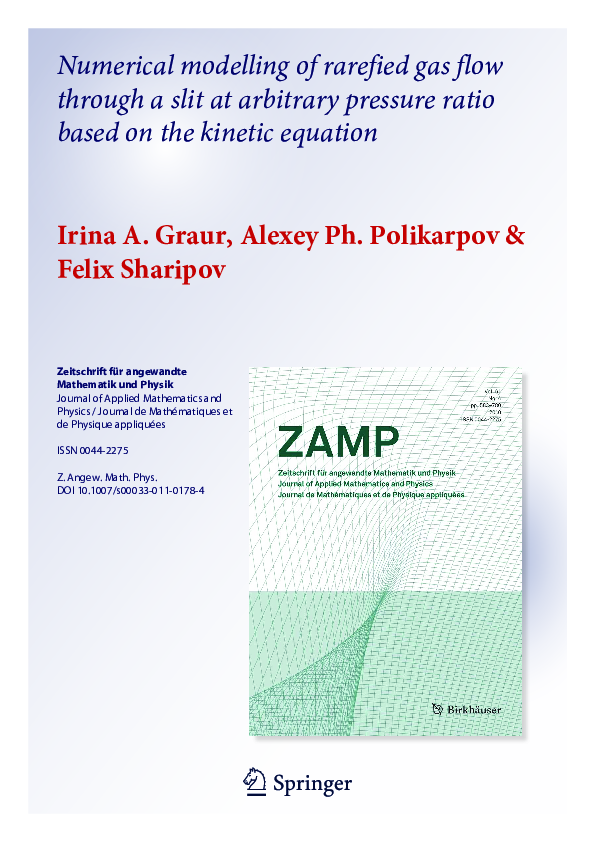 (PDF) Numerical modelling of rarefied gas flow through a slit at ...