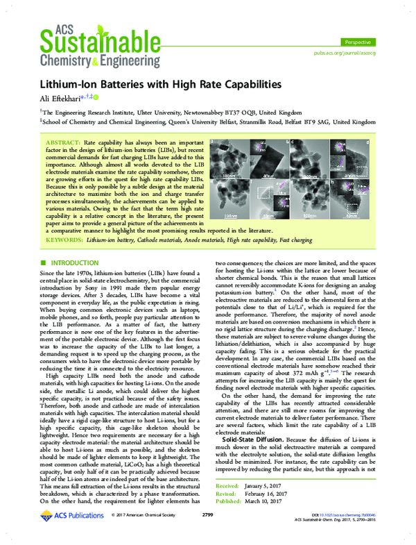 (PDF) Lithium-Ion Batteries with High Rate Capabilities