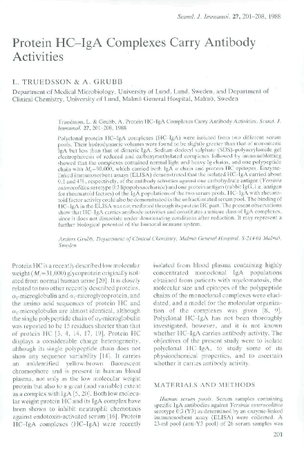 (PDF) Protein HC-IgA Complexes Carry Antibody Activities