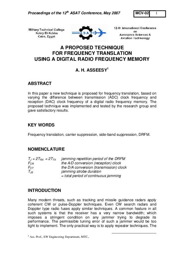 (PDF) DRFM FREQUENCY TRANSLATION .pdf
