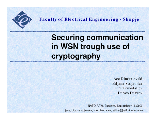 (PDF) Securing communication in WSN trough use of cryptography