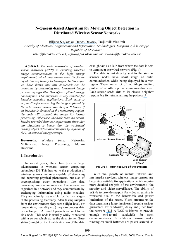 Pdf N Queens Based Algorithm For Moving Object Detection In