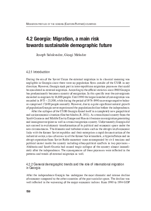 (PDF) Migration profiles of the sending (eastern partner) countries 150 ...