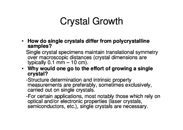 (PDF) Crystal Growth
