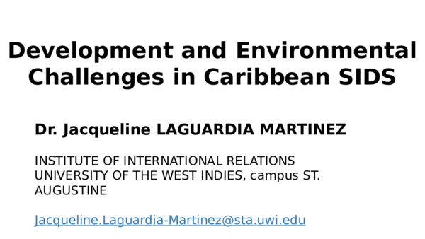 (PPT) Development and Environmental Challenges in Caribbean SIDS