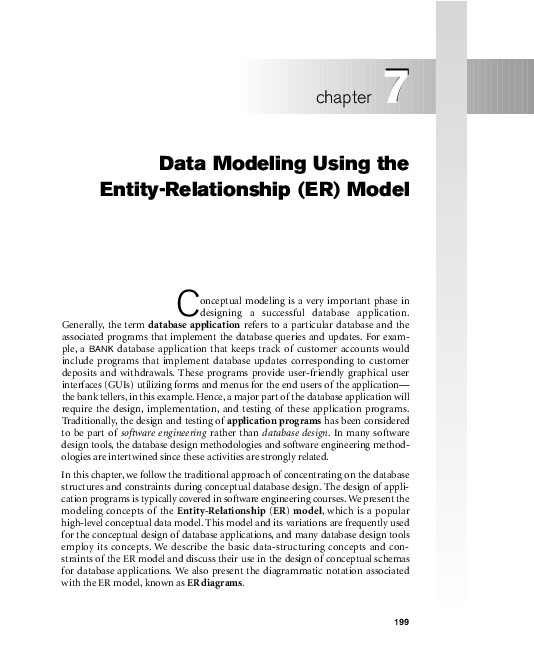 (PDF) Data Modeling Using the Entity-Relationship (ER) Model