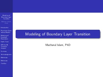 (PDF) Modeling of Boundary Layer Transition