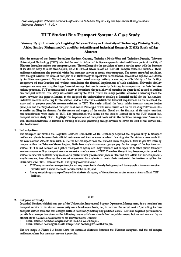 (DOC) TUT Student Bus Transport System: A Case Study