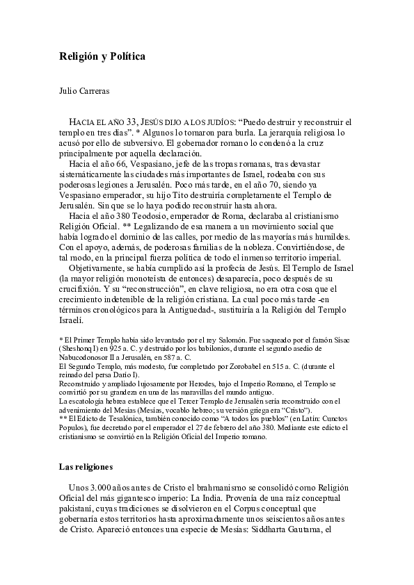 (PDF) Religión y Política