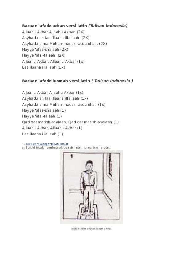 (DOC) Bacaan lafadz adzan versi latin