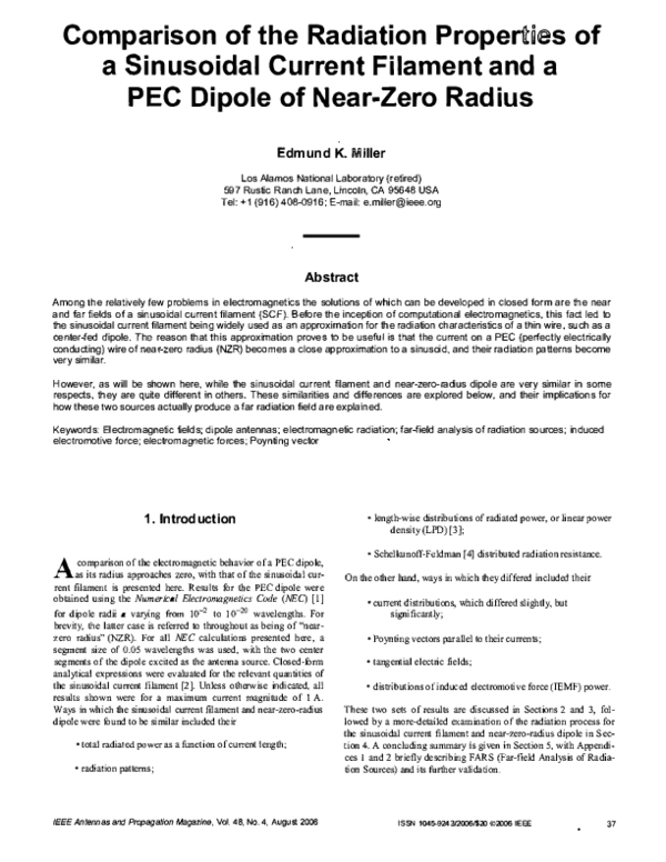 (PDF) Electromagnetic Radiation-Comparison of the Radiation Properfcues ...