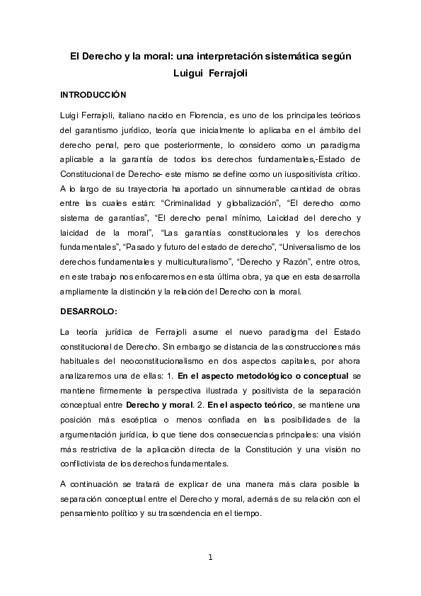 (DOC) EL DERECHO Y LA MORAL