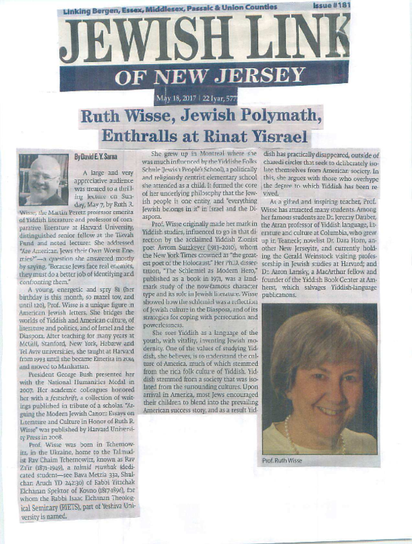 (PDF) Ruth Wisse - Life and Views