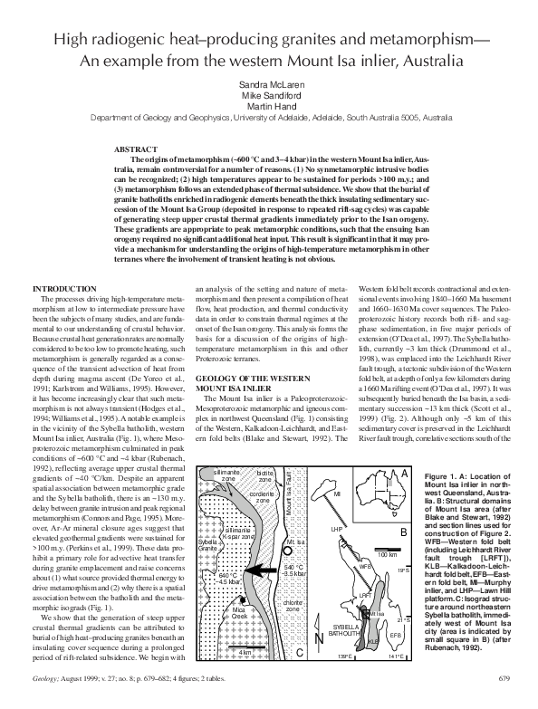 (PDF) High radiogenic heat producing granites and metamorphism---An ...