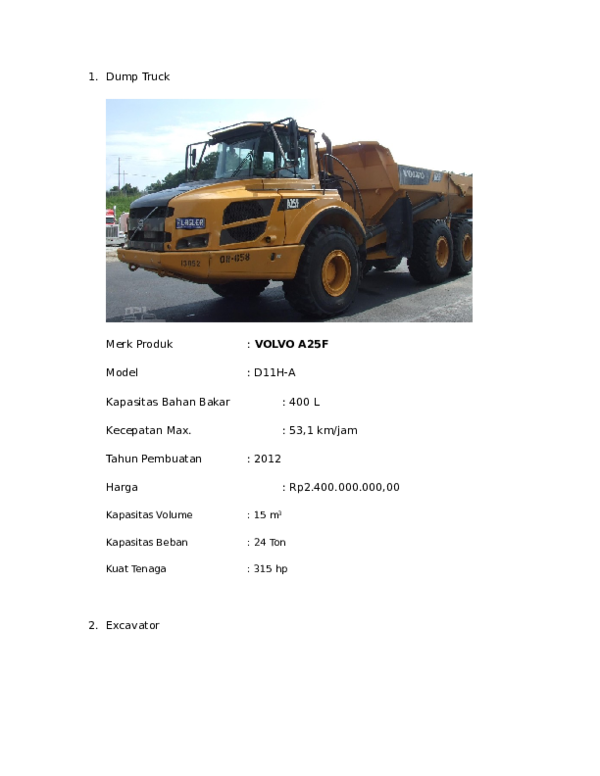 (DOC) Daftar Alat Berat