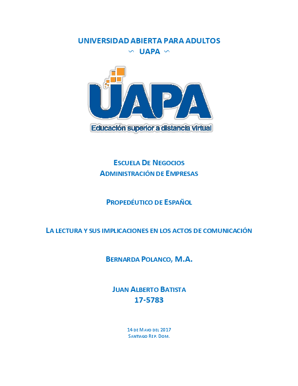 (PDF) UNIVERSIDAD ABIERTA PARA ADULTOS ∽ UAPA ∽ ESCUELA DE NEGOCIOS ...