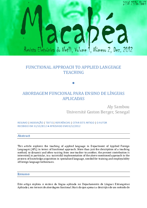 (PDF) FUNCTIONAL APPROACH TO APPLIED LANGUAGE TEACHING