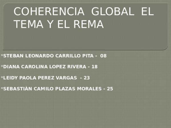 (PPT) COHERENCIA GLOBAL EL TEMA Y EL REMA