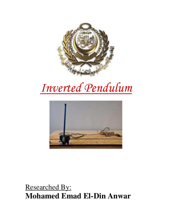 (PDF) Inverted Pendulum Analysis and different methods of control