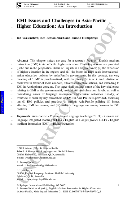 (PDF) EMI issues and challenges in Asia-Pacific higher education: An ...