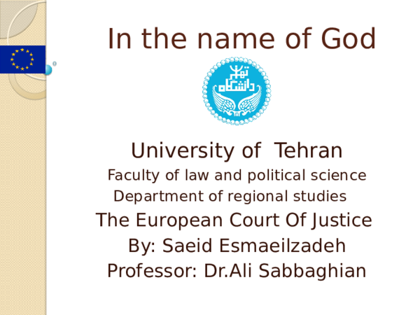 (PPT) The European Court Of Justice