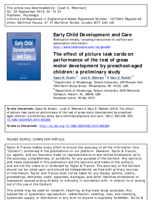(PDF) The effect of picture task cards on performance of the test of ...