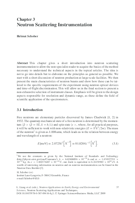 (PDF) Neutron Scattering Instrumentation