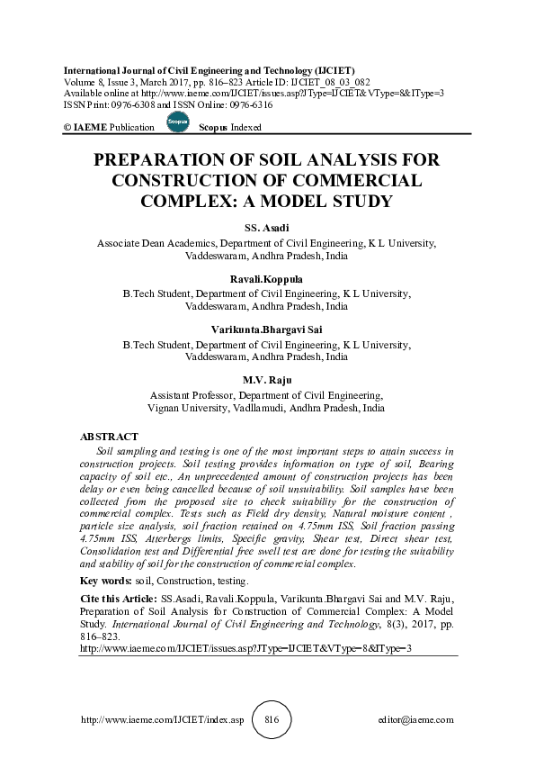 (PDF) PREPARATION OF SOIL ANALYSIS FOR CONSTRUCTION OF COMMERCIAL ...