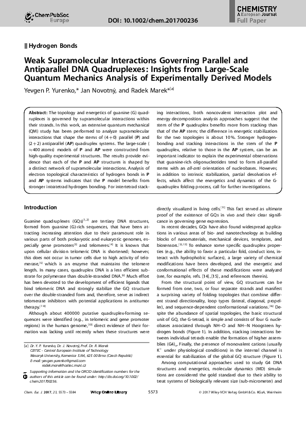 (PDF) Weak Supramolecular Interactions Governing Parallel and ...
