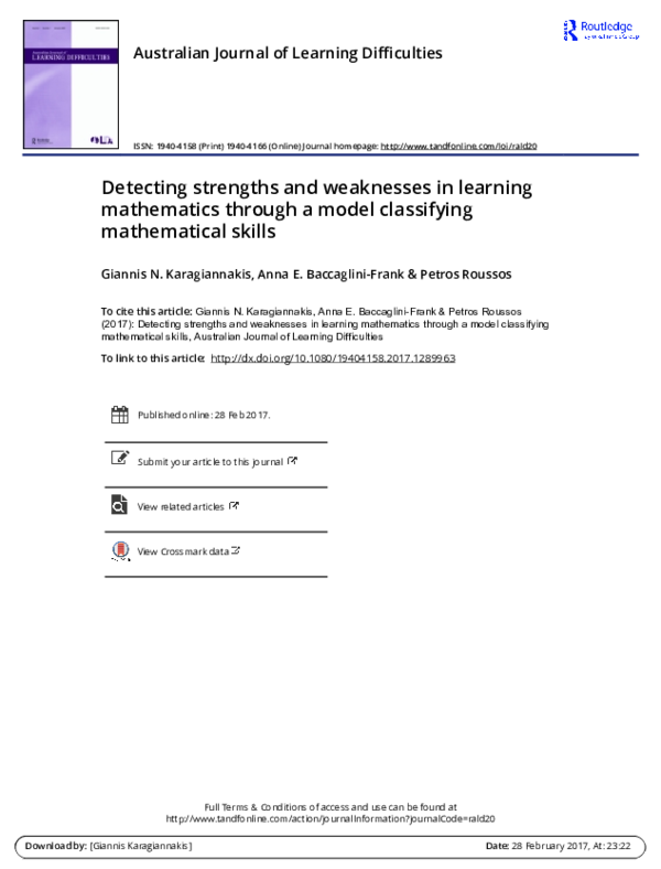 (PDF) 2017 Detecting strengths and weaknesses in learning mathematics ...