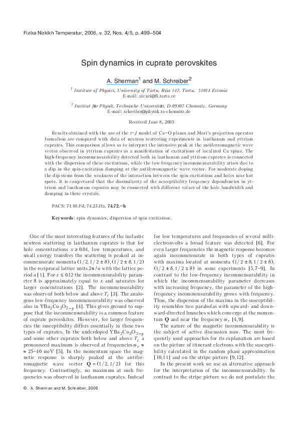 Spin dynamics in cuprate perovskites