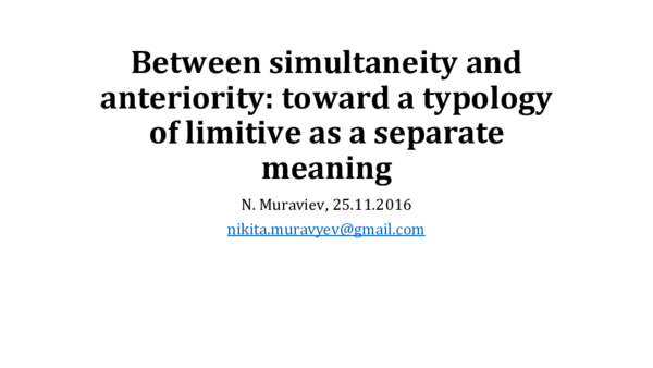 (PDF) Between simultaneity and anteriority: toward a typology of ...