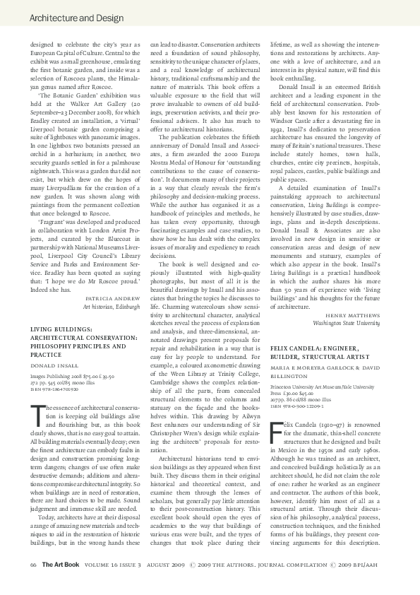 (PDF) Living Buildings: Architectural Conservation: Philosophy ...