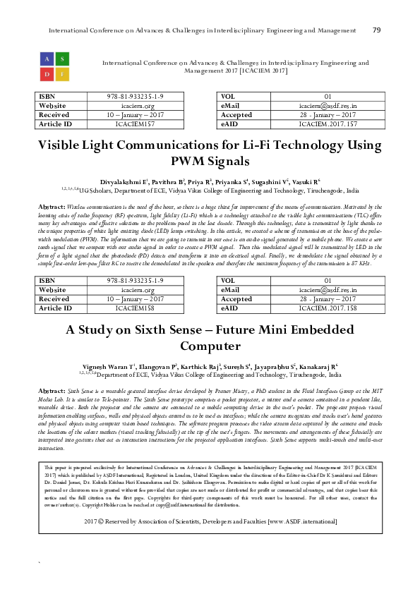 (PDF) Visible Light Communications for Li-Fi Technology Using PWM Signals