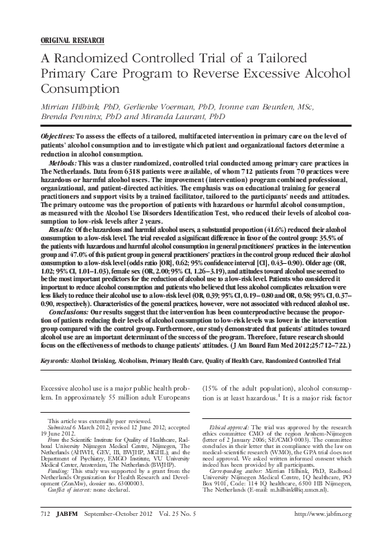 (PDF) A Randomized Controlled Trial of a Tailored Primary Care Program ...