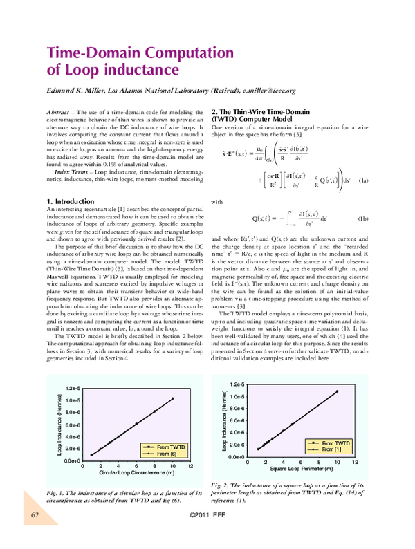 (PDF) TWTD -Time-Domain Computation of Loop inductance