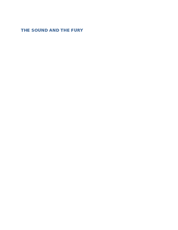 (DOC) THE SOUND AND THE FURY
